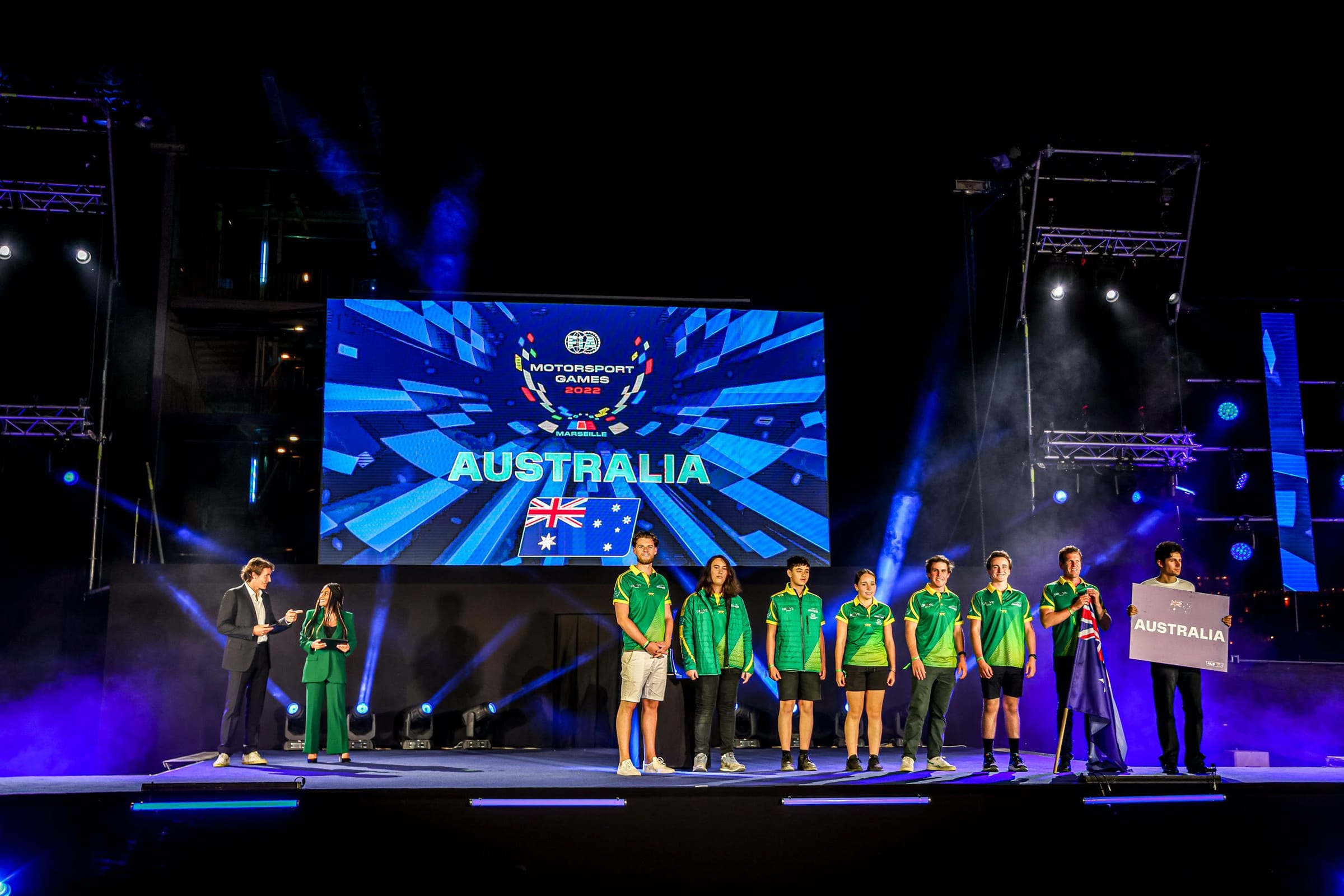 Team Australia arrives at the FIA Motorsport Games
